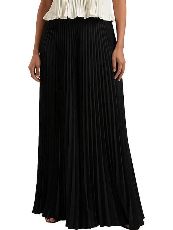 Ted Baker London Pleated Crepe Wide Leg Pants - Black