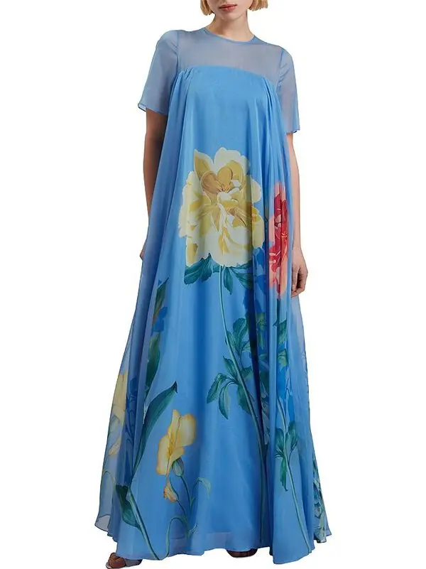 Ted Baker London Malrie Volume Maxi Dress - Mid Blue