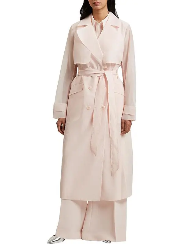 Ted Baker London Organza Trench Coat - Pale Pink