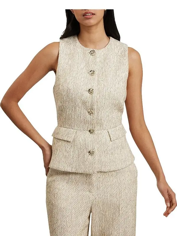 Ted Baker London Boucle Waistcoat - Ivory