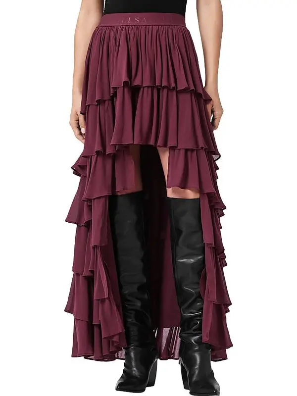ALLSAINTS Cavalry Maxi Skirt - Tawny Port