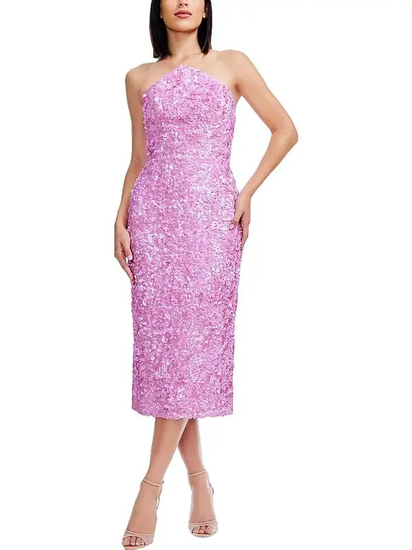 Dress The Population Etta Sequin Halter Dress - Lilac