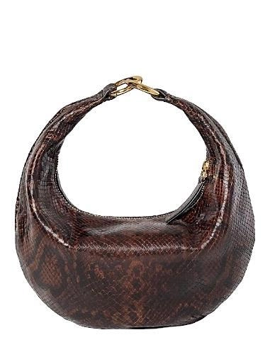 HYER GOODS Convertible Ring Bag - Brown Python Embossed