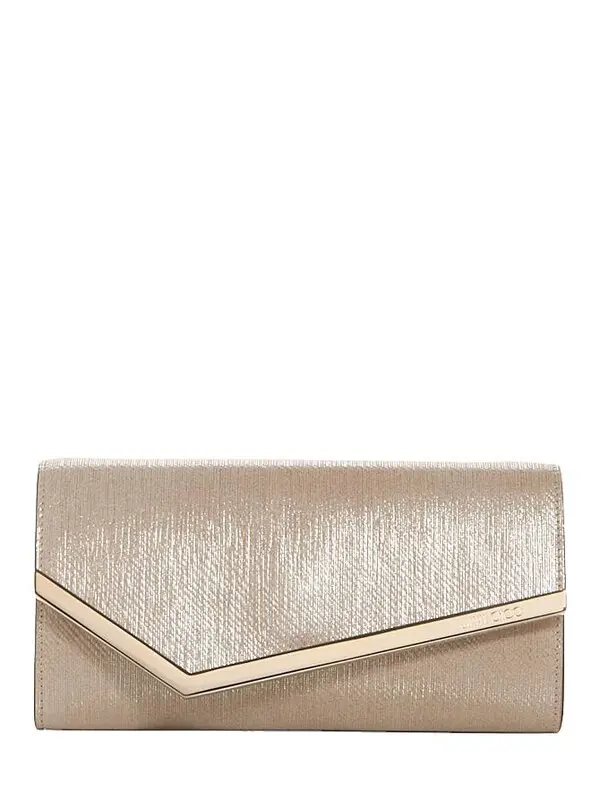 JIMMY CHOO Emmie Leather Clutch - Soft Gold/light Gold