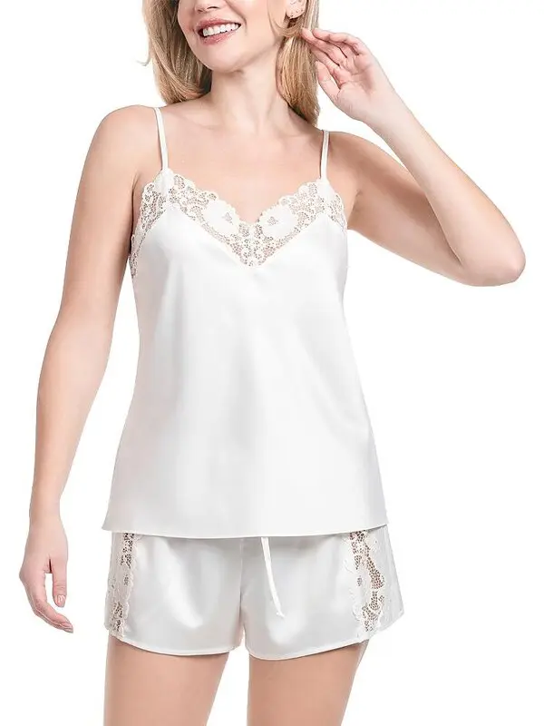 IN BLOOM BY JONQUIL Stretch Satin Camisole & Shorts Set - Ivory