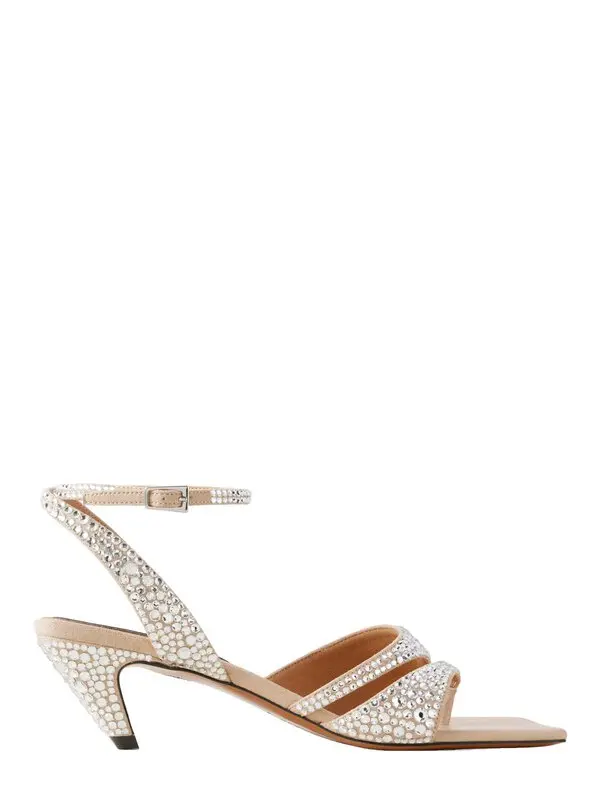 Stella McCartney Crystal-embellished Brushed Sandals - Silver