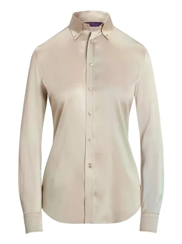 Ralph Lauren Satin Button-up Shirt - Neutrals