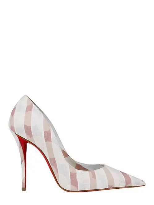CHRISTIAN LOUBOUTIN Miss Z 100 Leather Heeled Courts - Multi Leche