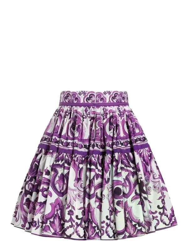 Dolce & Gabbana Majolica-print Mini Skirt - Purple