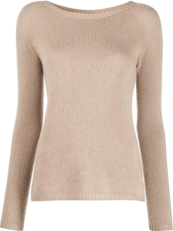 Max Mara Round Neck Knitted Sweater - Brown
