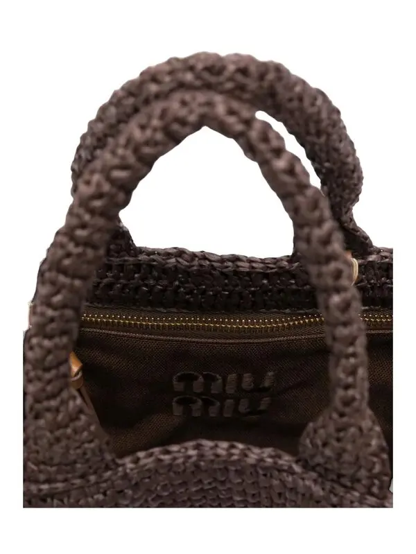 Miu Miu Crochet Tote - Cacao+naturale