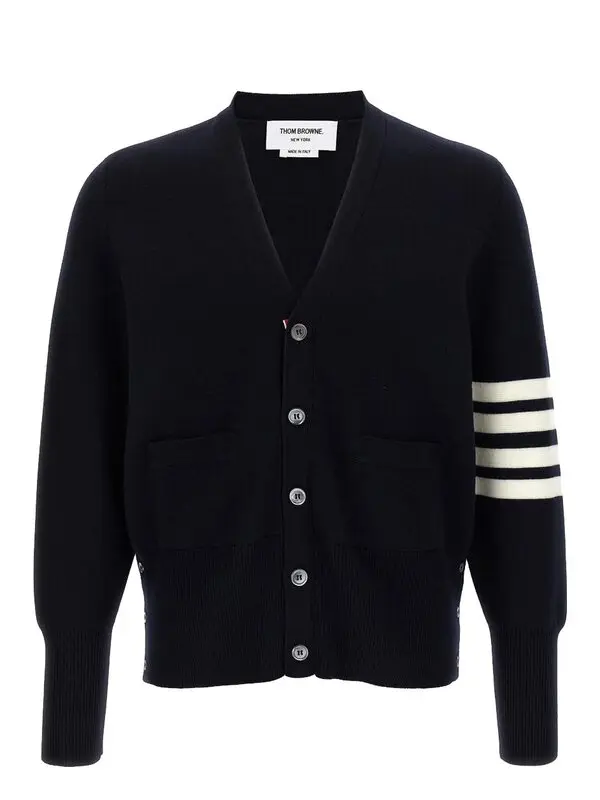 Thom Browne 4-bar Wool Cardigan - Blue