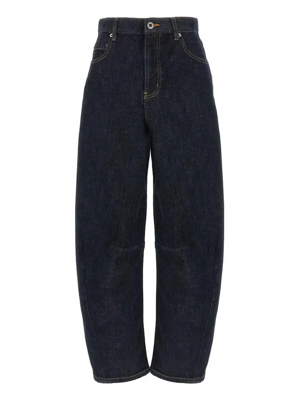 SELF-PORTRAIT Indigo Barrel Leg Jeans - Blue