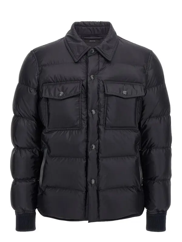 TOM FORD Satin Tech Shirt Collar Down Jacket - Blue