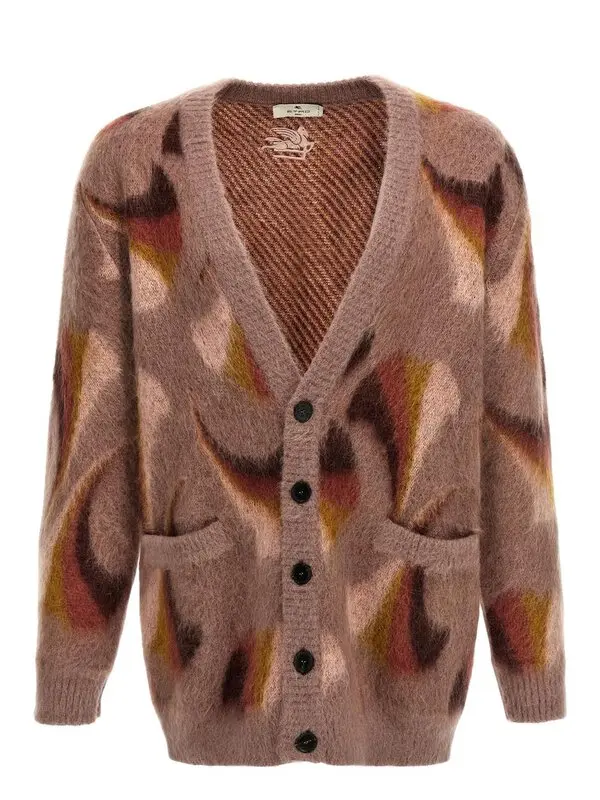 Etro Patterned Mohair-blend Cardigan - Multicolor