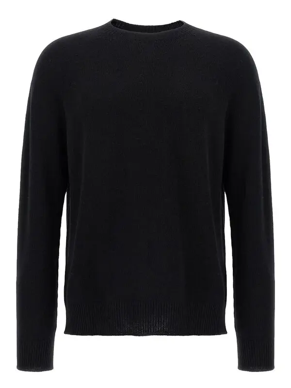 JIL SANDER Cashmere Wool Crew Neck Sweater - Black