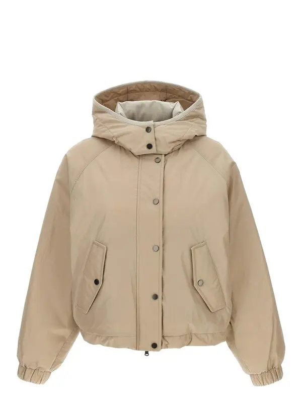 Brunello Cucinelli Cropped Down Jacket - Beige