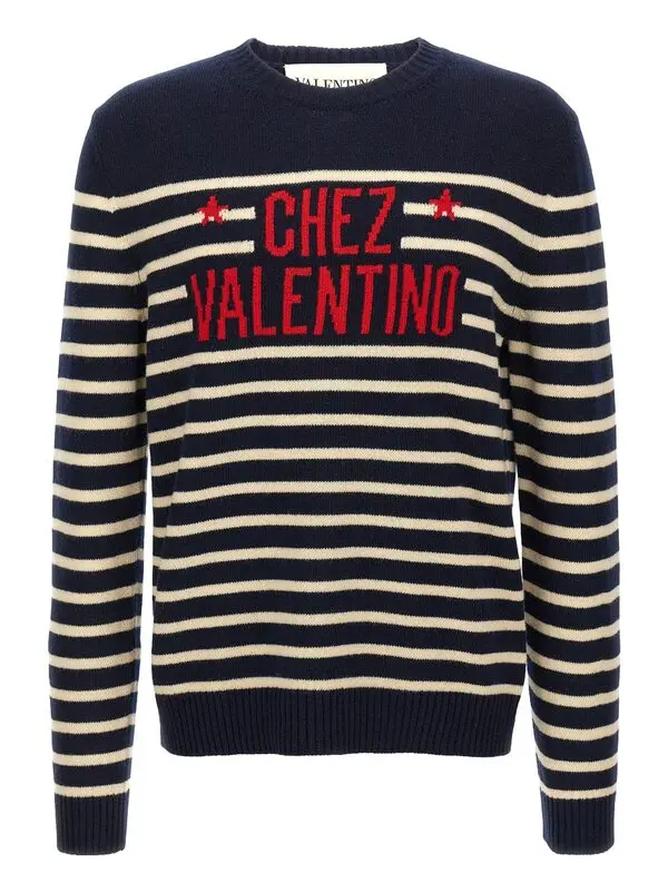 Valentino Garavani Chez Striped Sweater - Blue