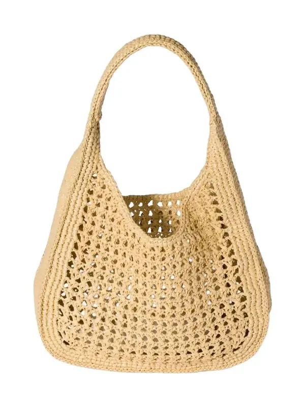 Miu Miu Crochet Tote - Naturale+cognac