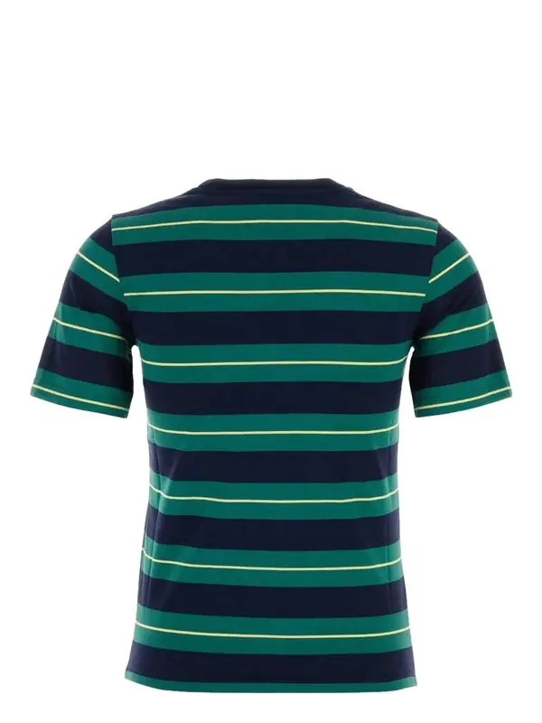Miu Miu Striped Cotton Jersey Top - Biliardo+blu