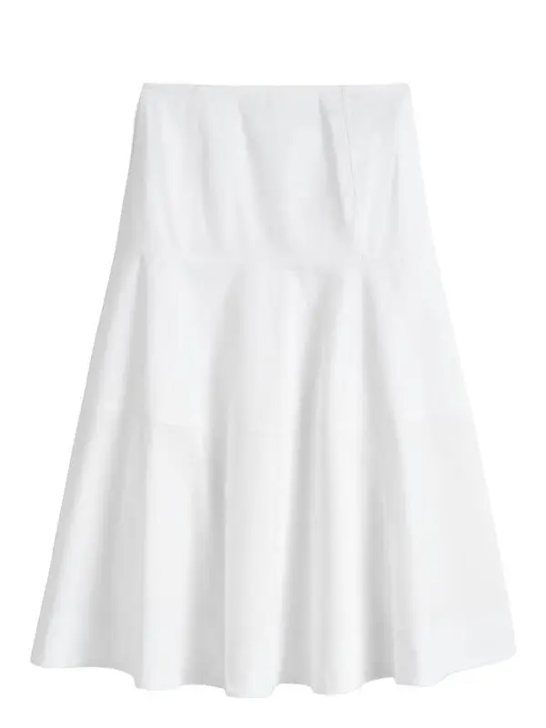 Cos Panelled Pima Cotton Midi Skirt - White