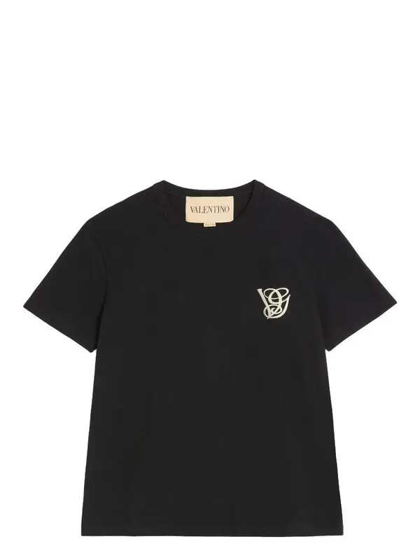 Valentino Garavani T-shirt With Vg - Black