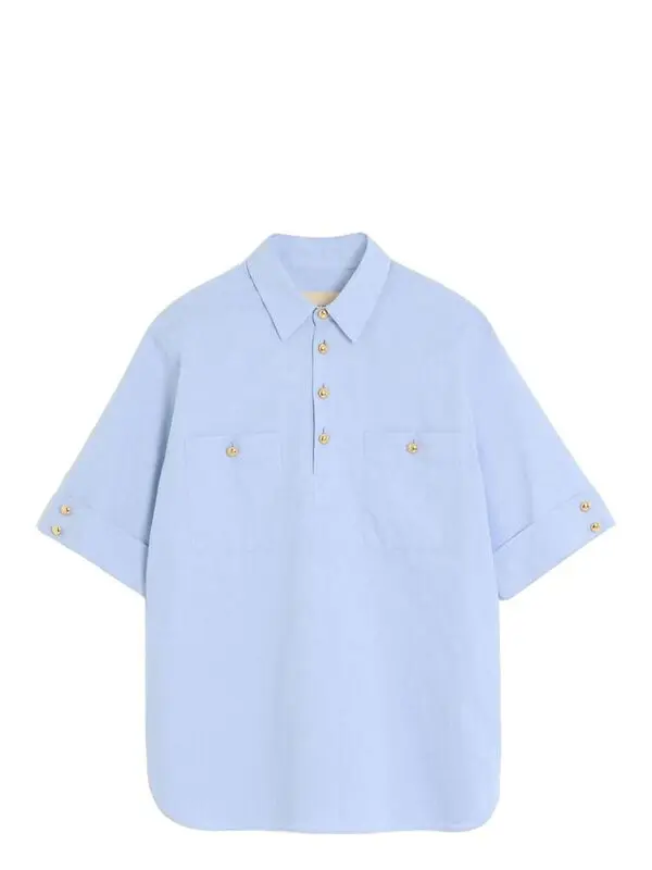 Valentino Garavani Oxford Cotton Polo Shirt - Azure