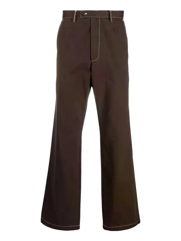 PHIPPS Straight-leg Organic Cotton Trousers - Brown