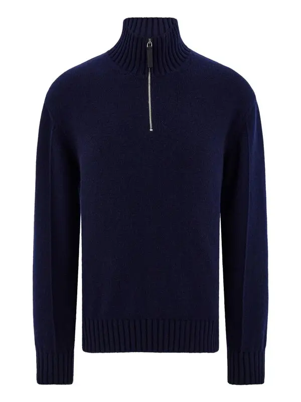FERRAGAMO High Neck Cashmere Pullover - Blue