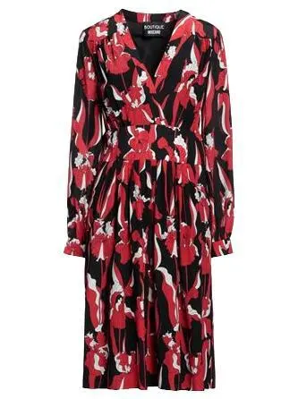 Moschino Floral Silk Midi Dress - Black