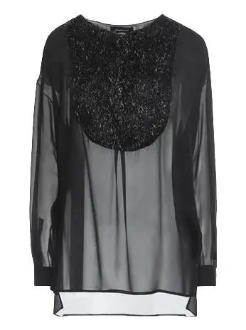 Fabiana Filippi Top In Silk, Viscose, Metallic Polyester, And Polyamide - Black