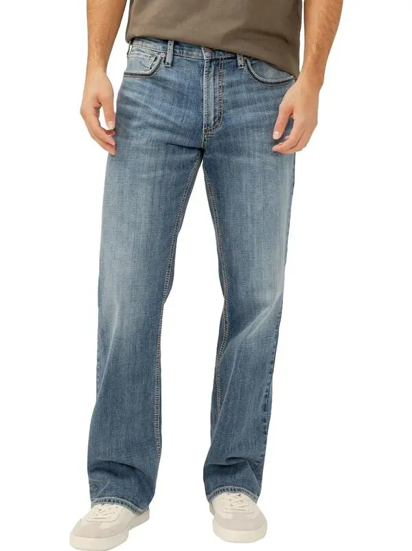SILVER JEANS CO. Zac Relaxed Fit Straight Leg Jeans - New Wave