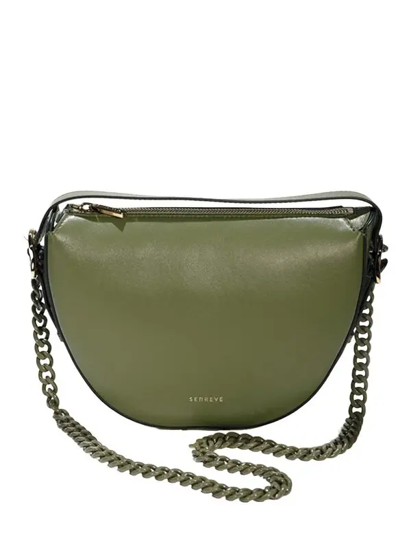 Senreve Mini Fortuna Smooth Leather Crescent Bag - Artichoke
