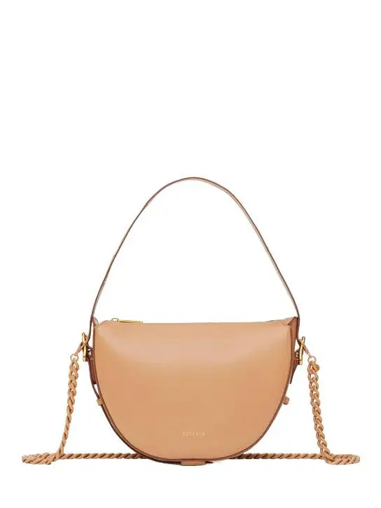 Senreve Mini Fortuna Smooth Leather Crescent Bag - Biscotti
