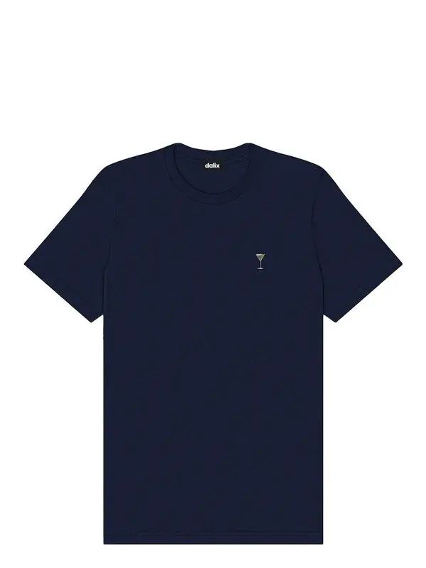 DALIX Martini Cotton Tee - Navy Blue