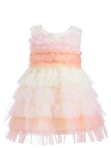TULLEEN Ruffle Layered Tulle Dress - Pink