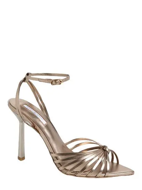 TONY BIANCO Maxos Pointed Toe Sandals - Amber Nappa Metallic