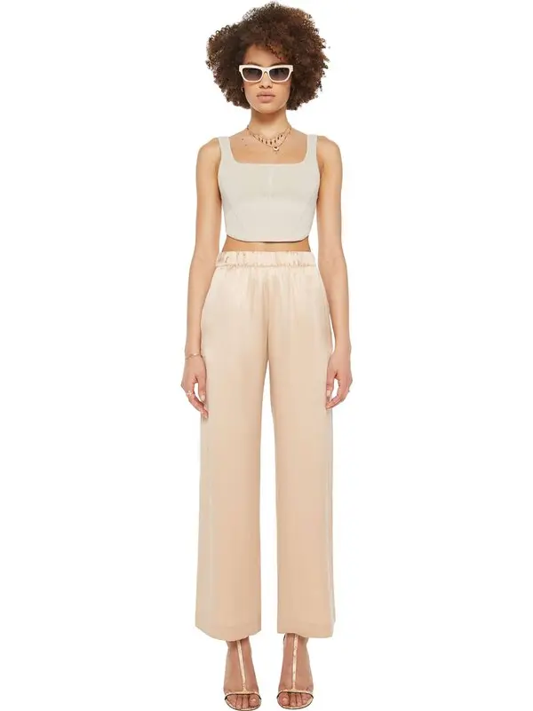 Sablyn Brynn High Rise Wide Leg Silk Pant - Pink
