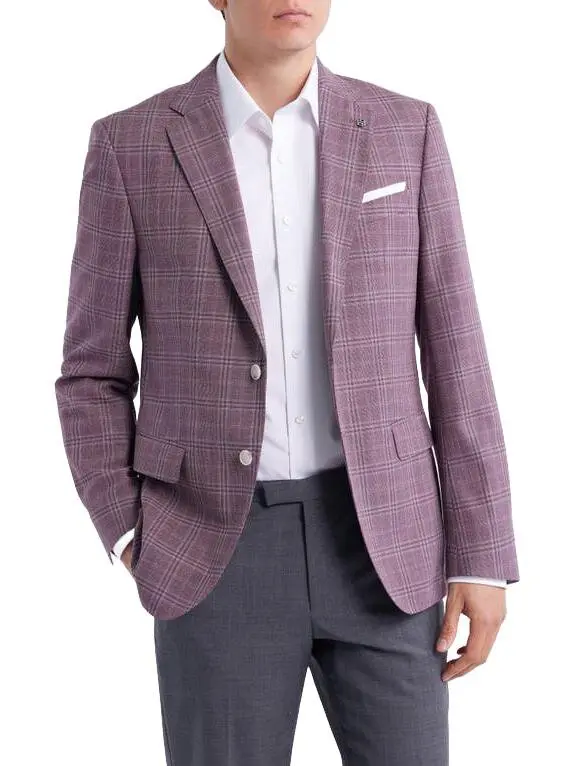 Hugo Boss Hutson Plaid Virgin Wool Sport Coat - Dark Pink