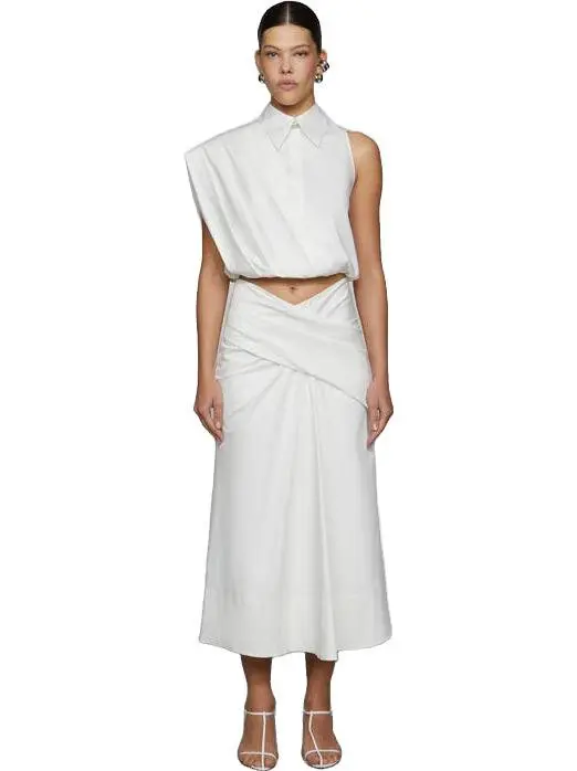 ET OCHS Bryn Midi Skirt - White