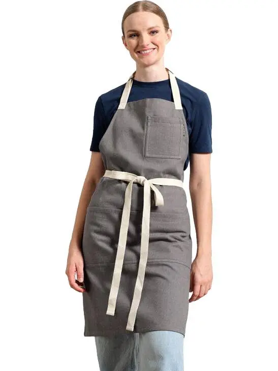 MEEMA Bib Apron With Pocketstwill - Charcoal