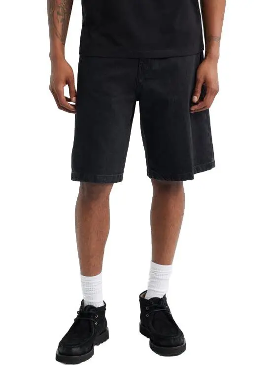 Carhartt Work In Progress Landon Denim Shorts - Black (stone Washed)
