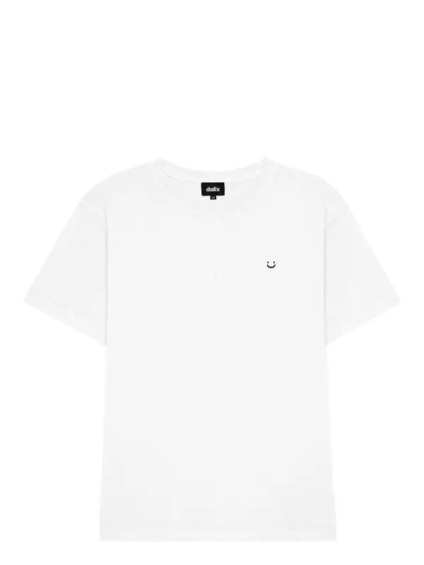 DALIX Lil Smile Midweight Garment Dye Tee - White