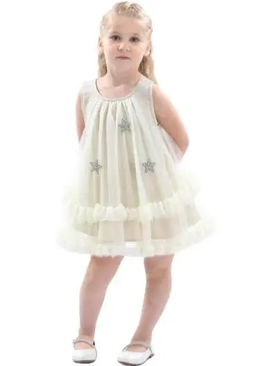 MIMI TUTU Sleeveless Star Ruffle Dress - Mist