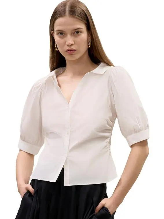 Rebecca Taylor Isla Poplin Shirt - Milk
