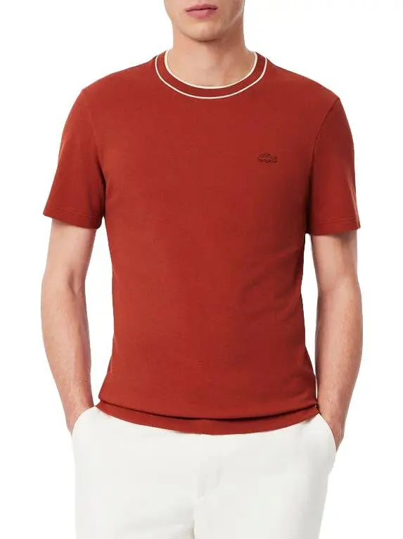 Lacoste Regular Fit Tipped Piqué Crewneck T-shirt - Afs Iberis