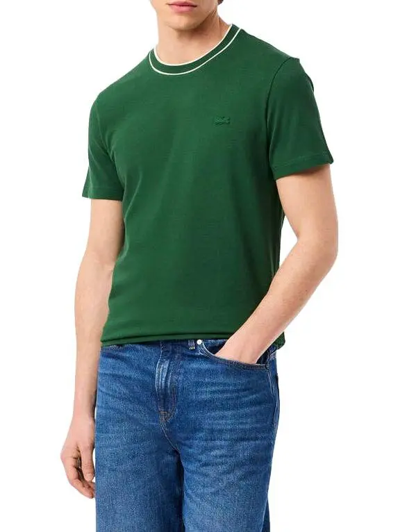 Lacoste Regular Fit Tipped Piqué Crewneck T-shirt - Green