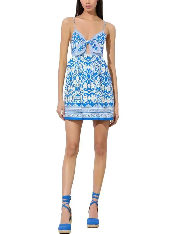 Alice + Olivia Melvina Babydoll Dress - Blue