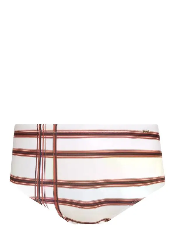 AMIR SLAMA Striped Swim Trunks - White