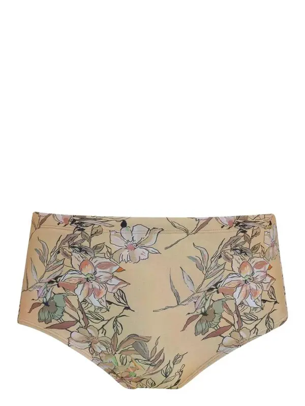 AMIR SLAMA Floral-print Swim Trunks - Neutrals